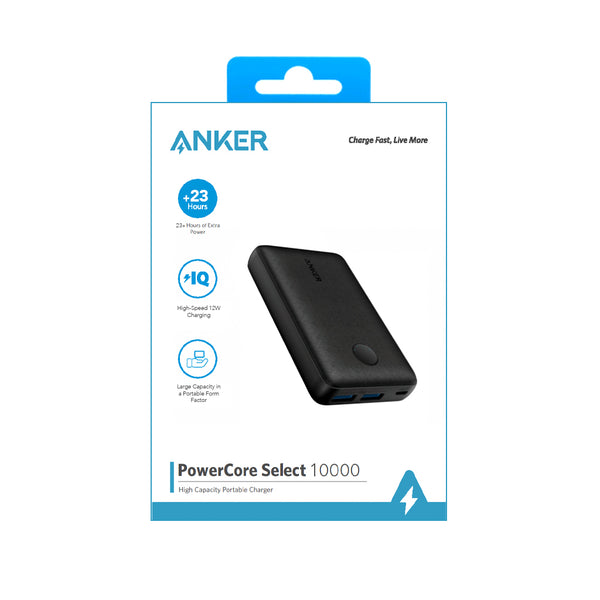 Anker Powercore Select 20K mAh 18W Power Bank W/ 2 USB-A Ports - Black ...