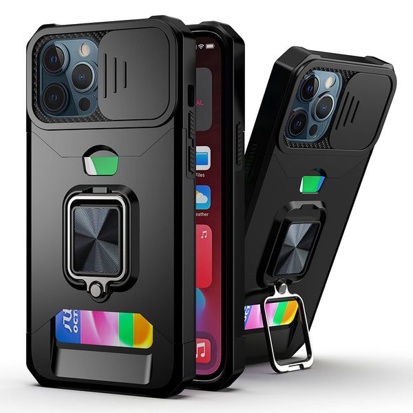 Premium Multi-Functional Card Magnetic Ring Stand Hybrid Camera Case C ...