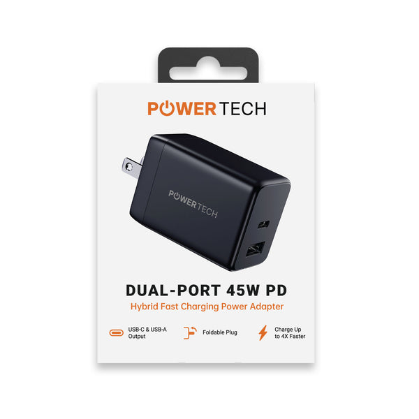 Powertech PD 45W Dual-Port USB-C Wall Charger - Black – C2 Wireless - Boost