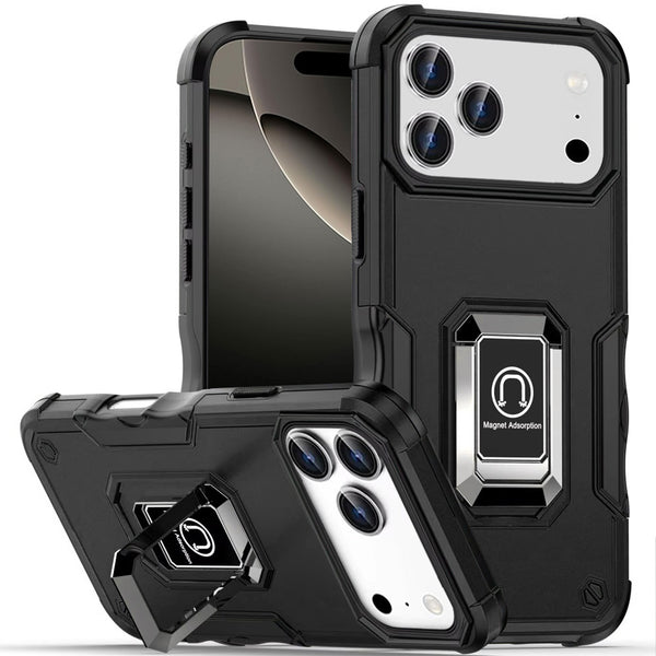 Premium Optimum Magnetic Ring Stand Hybrid Case Cover For iPhone 17 Pr ...