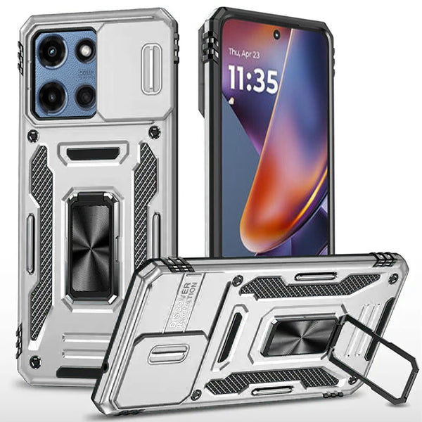 Premium Utter Tough Metal Ring Movable Camera Window Hybrid Case For M ...