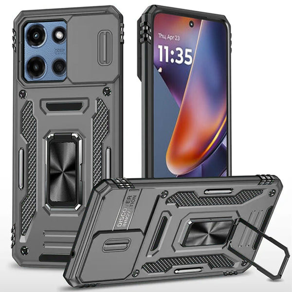 Premium Utter Tough Metal Ring Movable Camera Window Hybrid Case For M ...